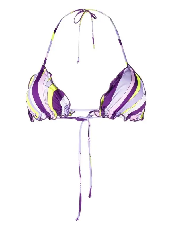 MC2 SAINT BARTH Striped Triangle Bikini Top