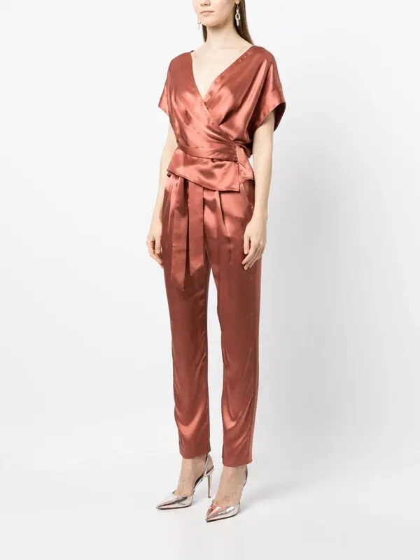 Michelle Mason Open-neck Top - Brown