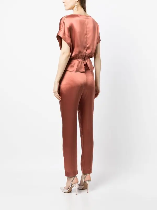 Michelle Mason Open-neck Top - Brown