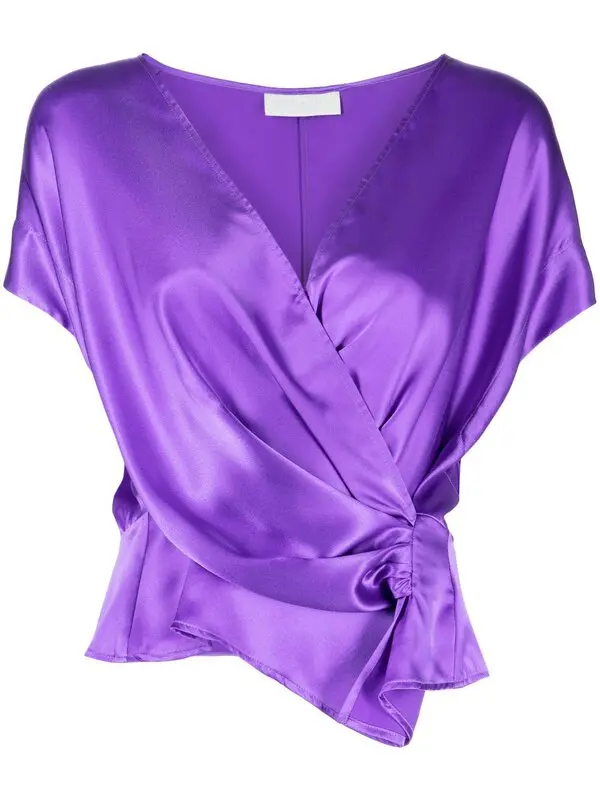 Michelle Mason Open-neck Top - Purple