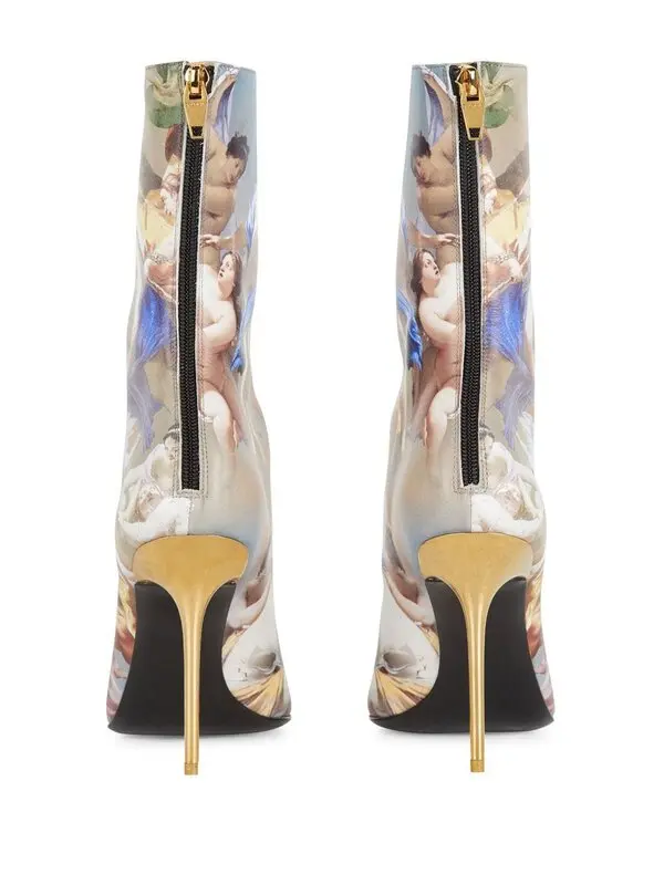 Balmain Graphic-print Ankle Boots