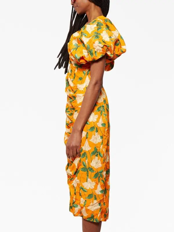 Agua Bendita Floral-print Ruched Dress
