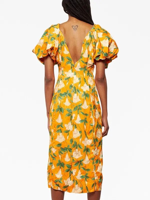 Agua Bendita Floral-print Ruched Dress