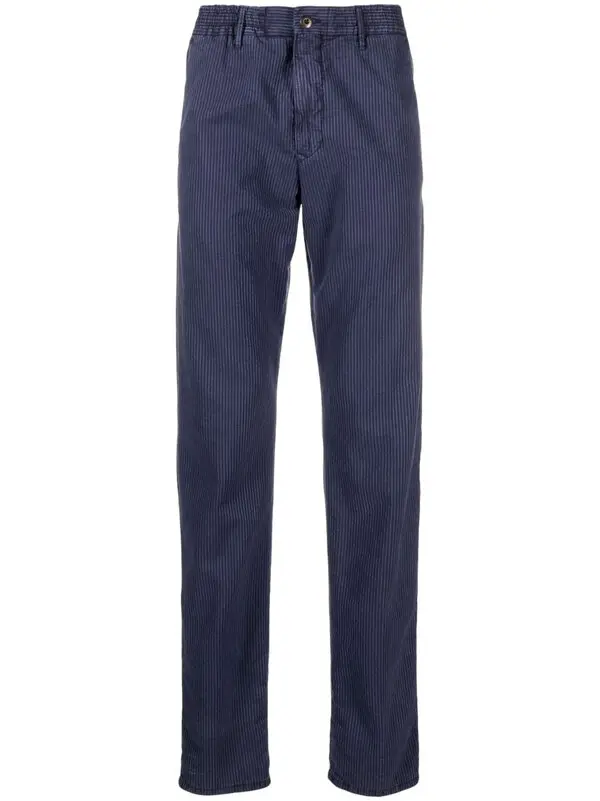 Incotex Striped Straight-leg Trousers - Blue