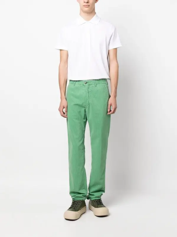 Incotex Striped Straight-leg Trousers - Green