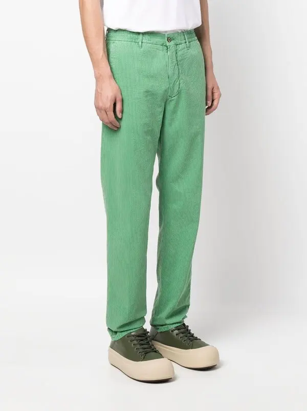 Incotex Striped Straight-leg Trousers - Green