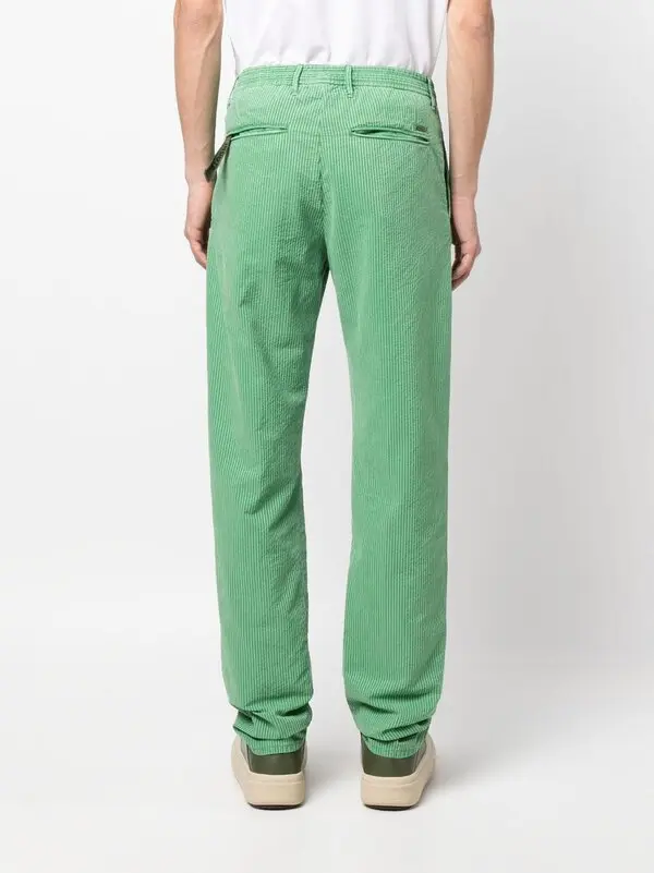 Incotex Striped Straight-leg Trousers - Green