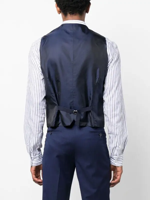 Tagliatore Virgin Wool Waistcoat - Blue