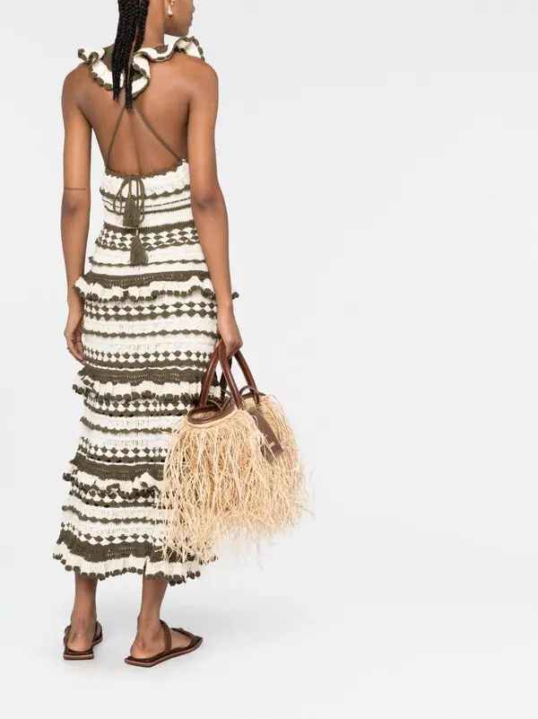 zimmermann devi crochet dress Zimmermann Devi Ruffled Crocheted Cotton Midi Dress In Cream - 75% Off
