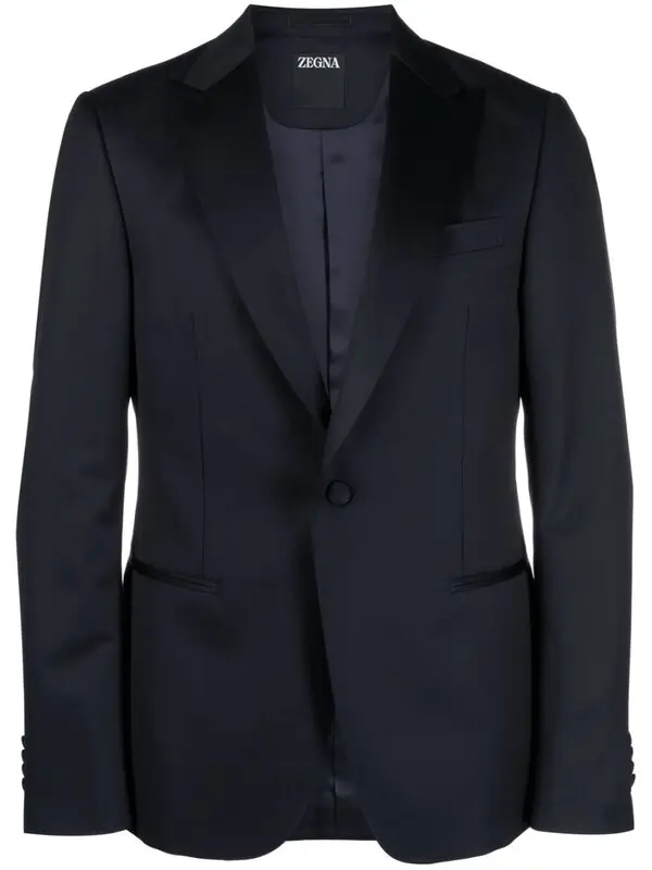 Zegna Logo-patch Single-breasted Blazer