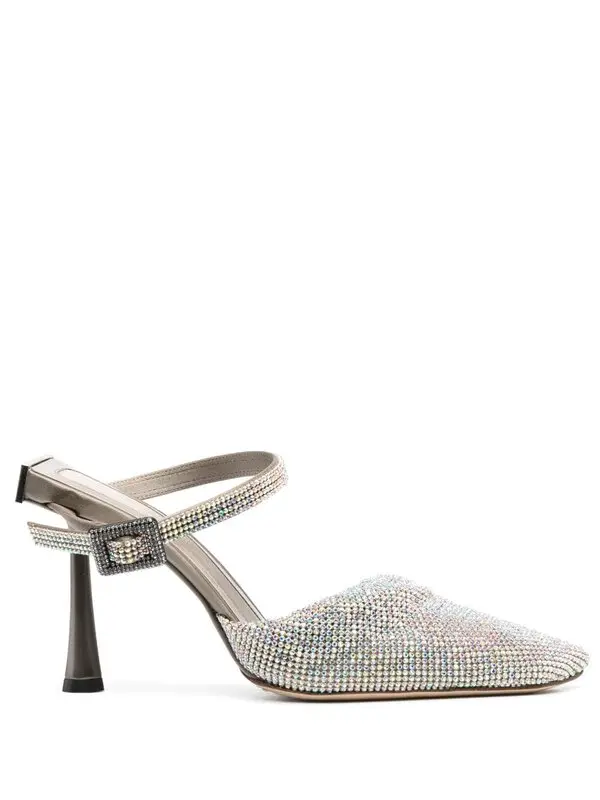 Benedetta Bruzziches Elena 95mm Crystal Mesh Mules
