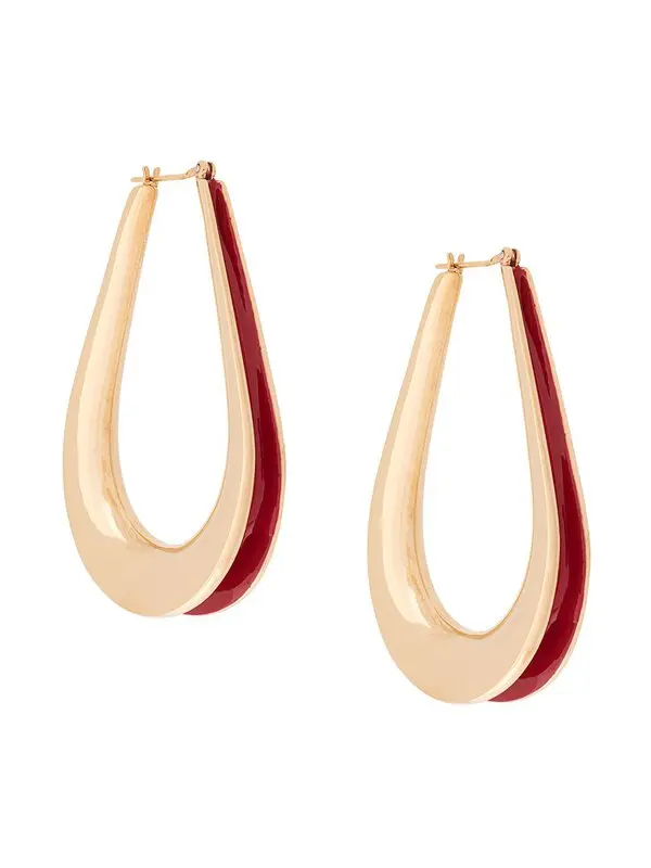 Annelise Michelson Ellipse M Enamel Hoop Earrings - Gold