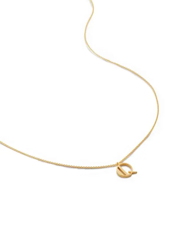 Monica Vinader Alphabet Q Pendant Necklace - Gold