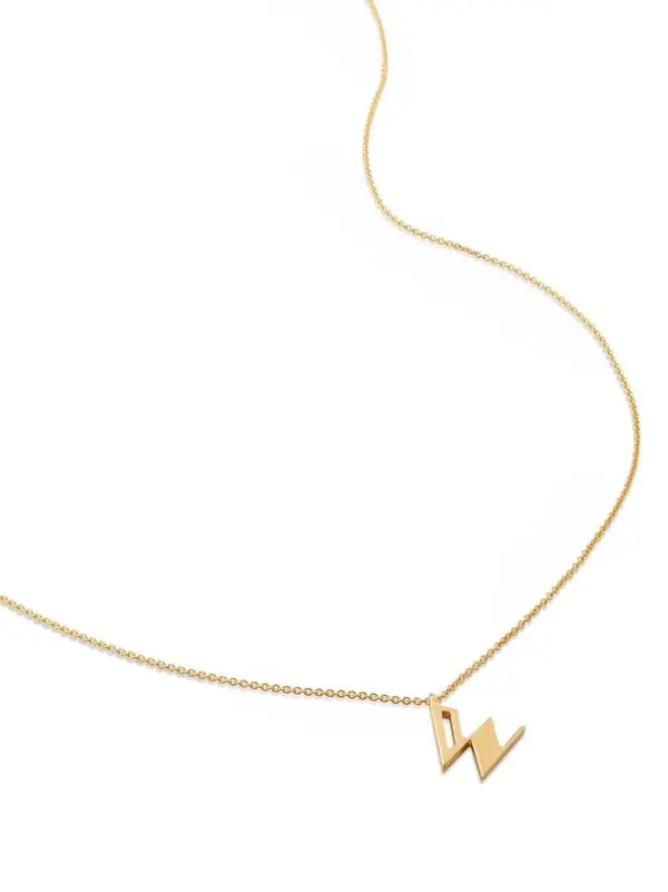 Monica Vinader Alphabet W Pendant Necklace - Gold