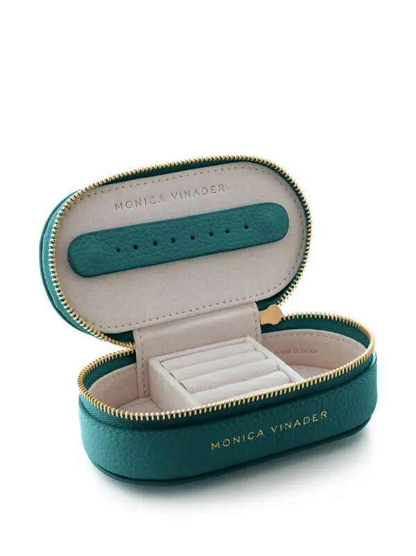 Monica Vinader Oval Pebbled-leather Jewellery Box