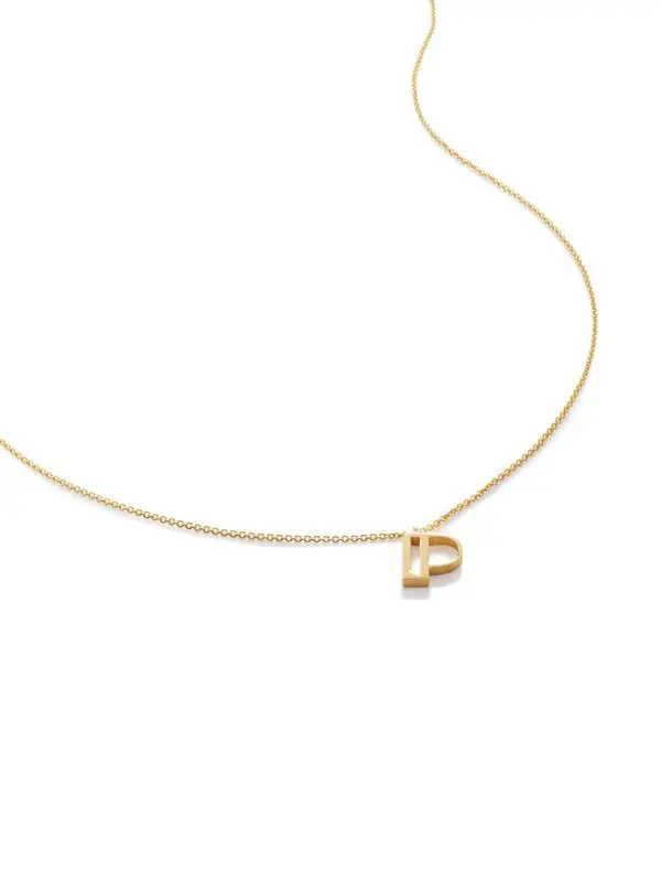 Monica Vinader Alphabet P Pendant Necklace - Gold