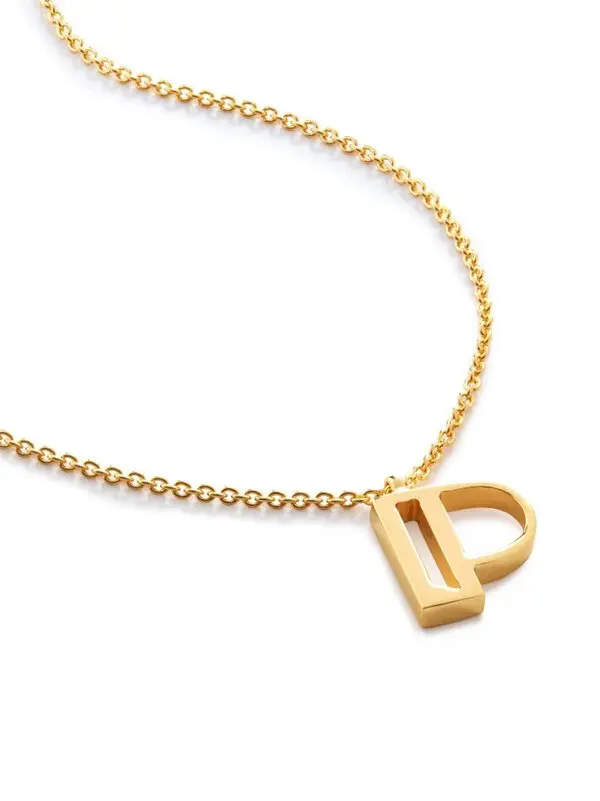Monica Vinader Alphabet P Pendant Necklace - Gold