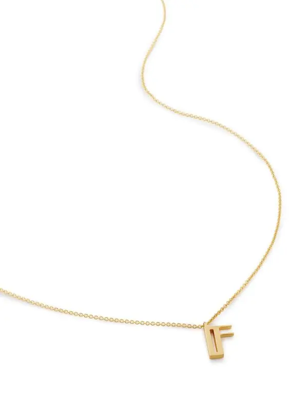 Monica Vinader Alphabet F Pendant Necklace - Gold