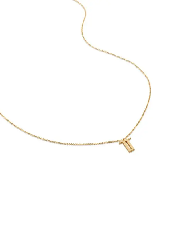 Monica Vinader Alphabet 't' Pendant Necklace - Gold