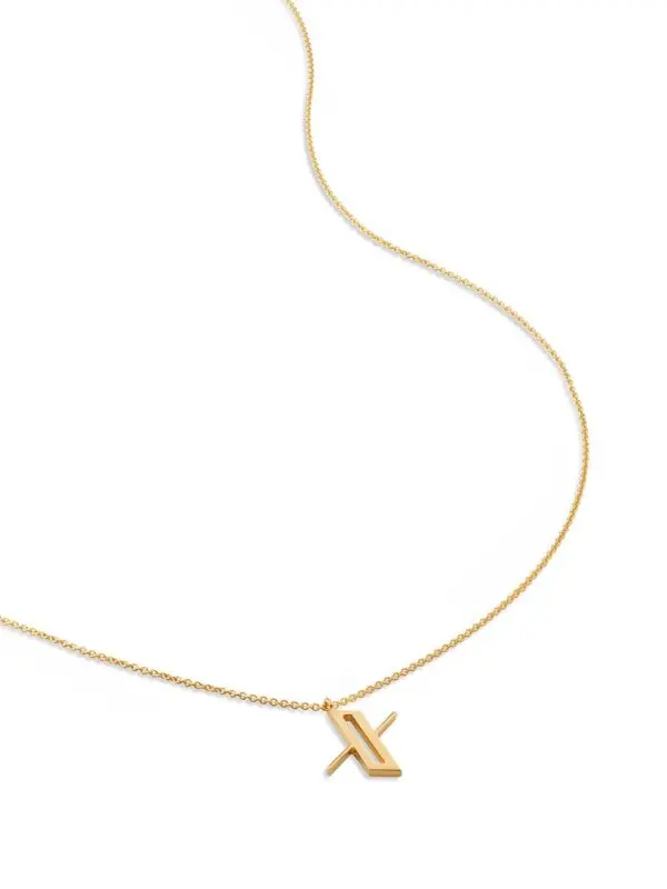 Monica Vinader 18kt Vermeil Alphabet X Necklace - Gold