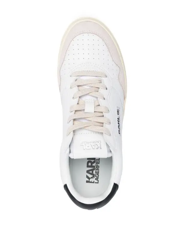 Karl Lagerfeld Panelled Leather Sneakers - White
