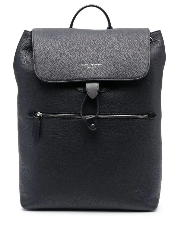 ASPINAL OF LONDON Grained-leather Reporter Backpack - Blue