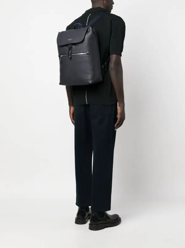 ASPINAL OF LONDON Grained-leather Reporter Backpack - Blue