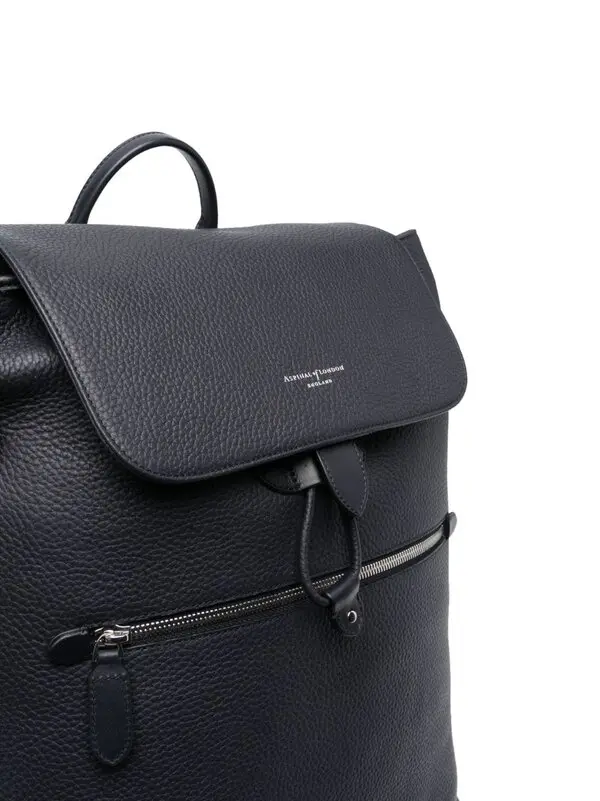 ASPINAL OF LONDON Grained-leather Reporter Backpack - Blue