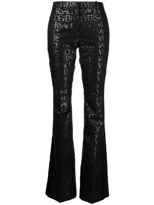 Versace Allover Logo Flared Trousers