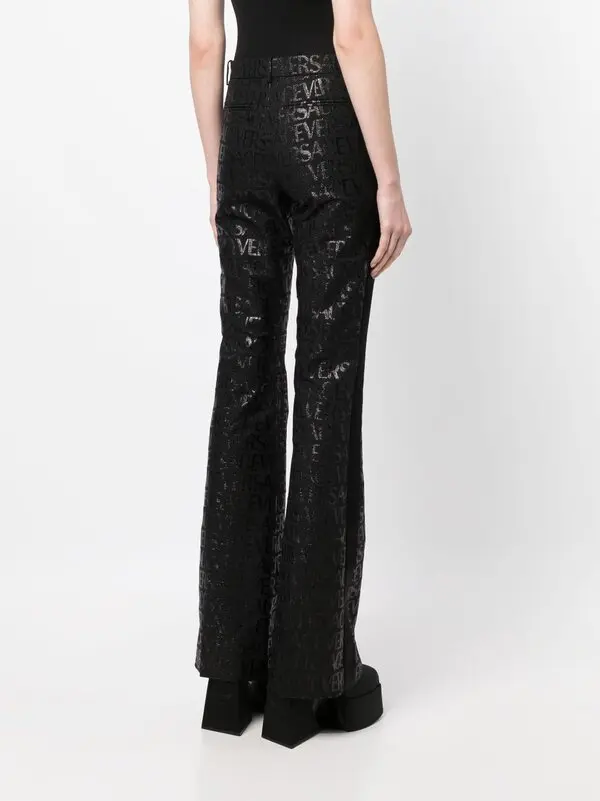 Versace Allover Logo Flared Trousers