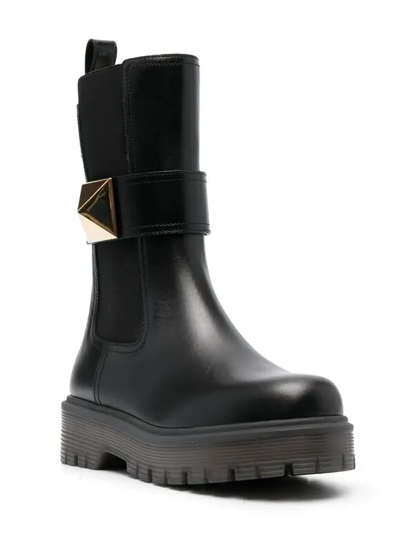 Valentino Garavani Stud-embellished Leather Boots