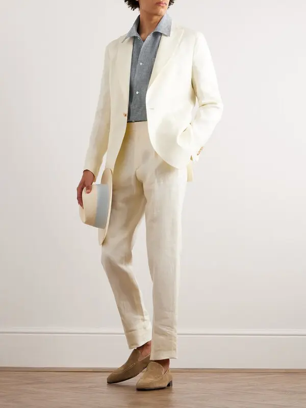 DE PETRILLO Houndstooth Linen Shirt