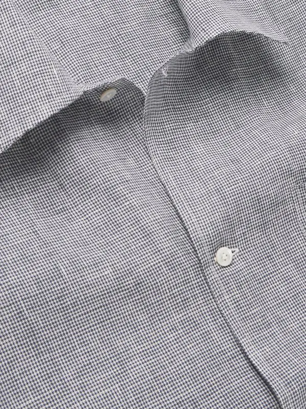 DE PETRILLO Houndstooth Linen Shirt