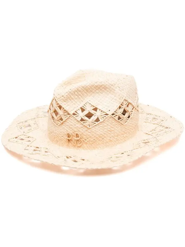 Ruslan Baginskiy Interwoven Straw Fedora - Neutrals