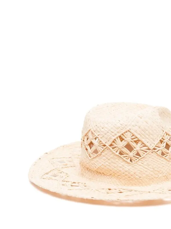 Ruslan Baginskiy Interwoven Straw Fedora - Neutrals
