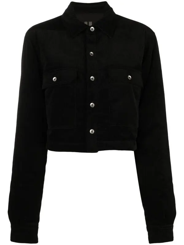 Rick Owens Corduroy Cropped Jacket - Black
