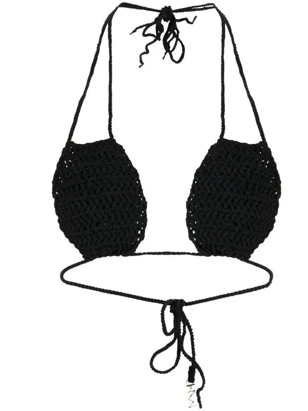 THE MANNEI Ter Knitted Bikini Top - Black