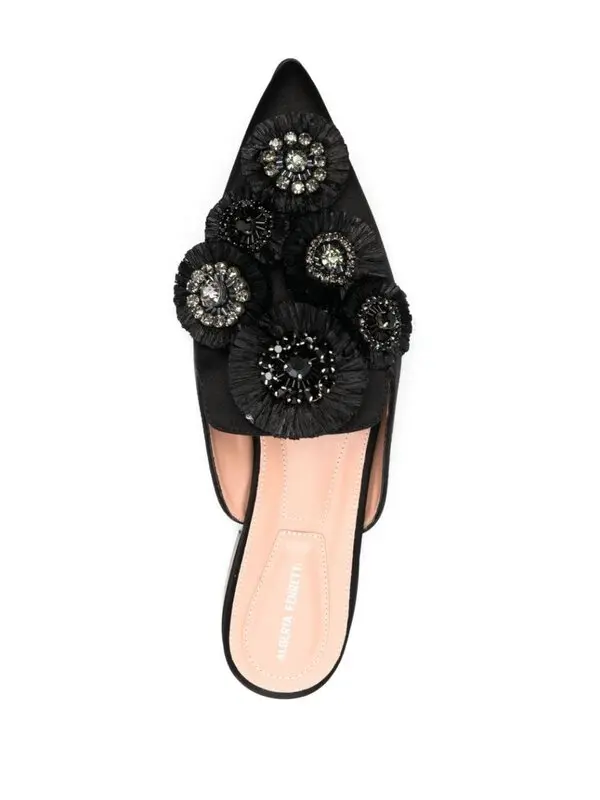 Alberta Ferretti Embellished Pointed-toe Mules