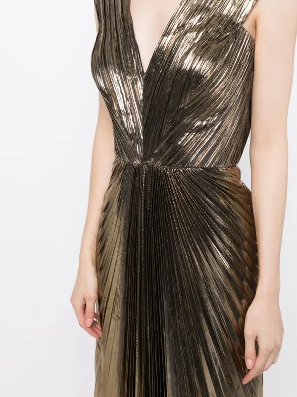Semsem Fully-Pleated Long-Length Dress In Gold - 38% Off | Editorialist