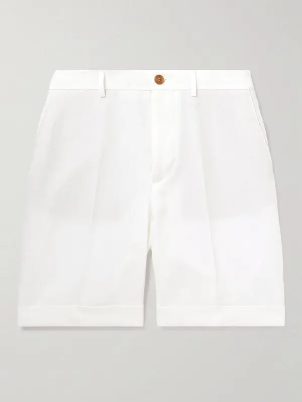 Brunello Cucinelli Straight-leg Linen Bermuda Shorts - White