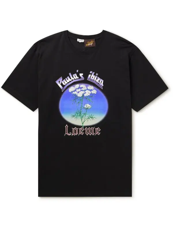 Loewe Paula'S Ibiza Logo-Print Cotton-Jersey T-Shirt In Black - 40