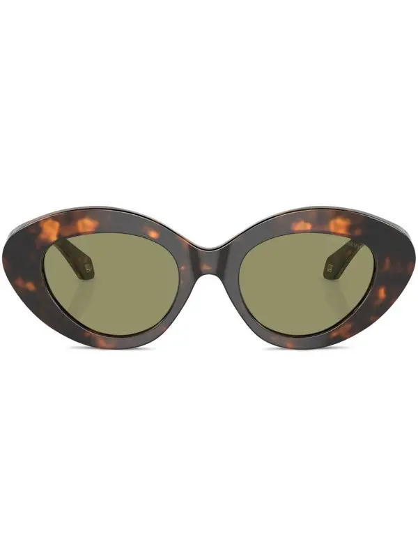 Giorgio Armani Oval-frame Tortoiseshell Sunglasses - Green