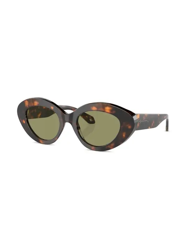 Giorgio Armani Oval-frame Tortoiseshell Sunglasses