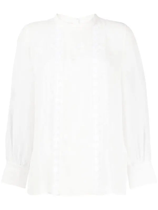 Shiatzy Chen Mulberry Silk Lace-appliqué Shirt