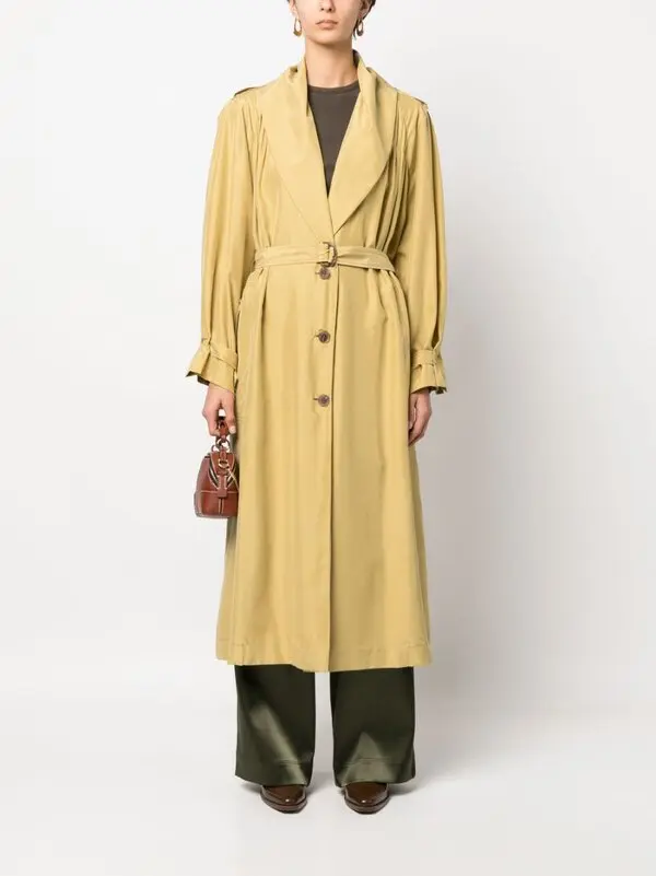 Alberta Ferretti Shawl-lapels Silk Trench Coat