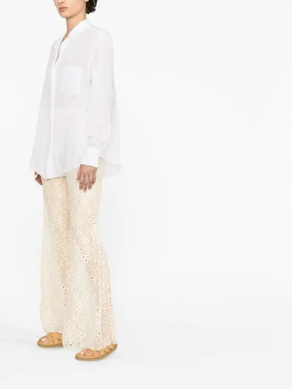 FORTE_FORTE Sheer Lace Flared Trousers