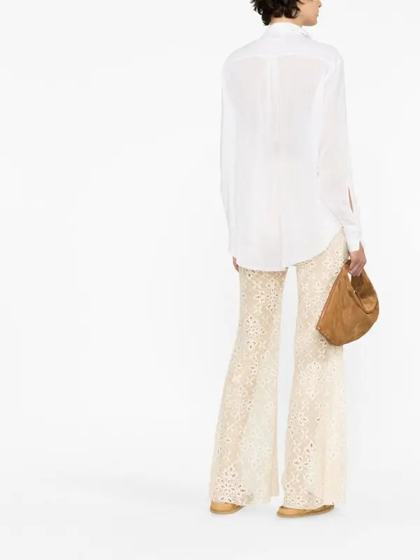 FORTE_FORTE Sheer Lace Flared Trousers
