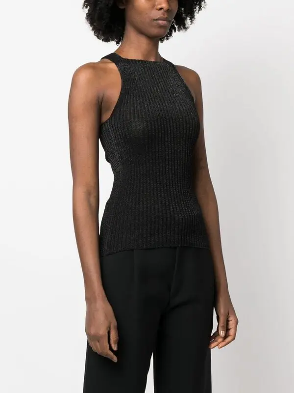 A. ROEGE HOVE Emma High-neck Tank Top - Black