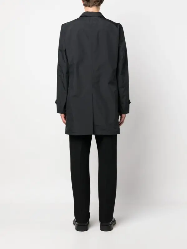 Herno Single-breasted Mid-length Raincoat - Black