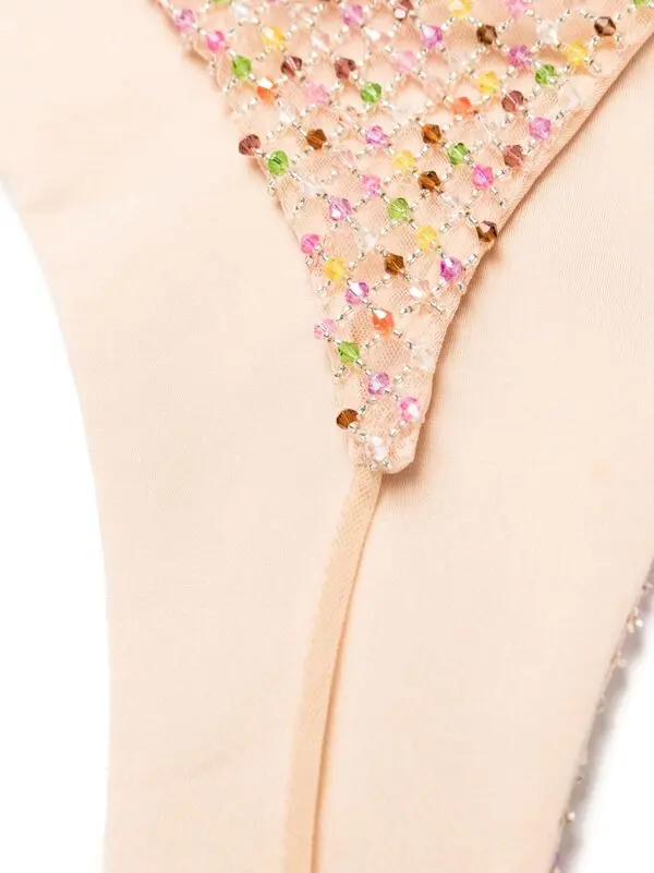 Gcds Bead-embellished Tulle-overlay Bikini